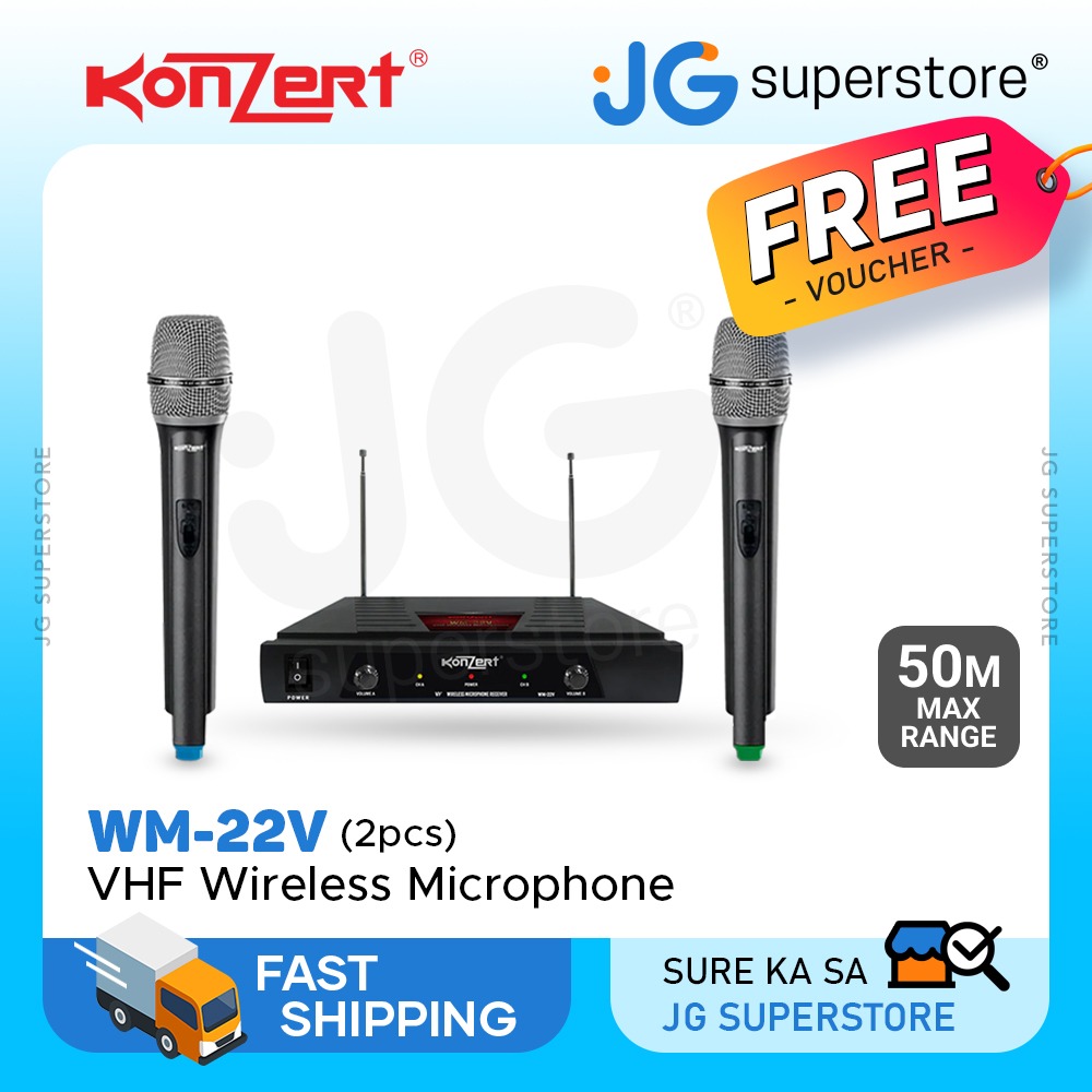 Konzert WM-22V Dual VHF Handheld Wireless Microphone with Dynamic ...