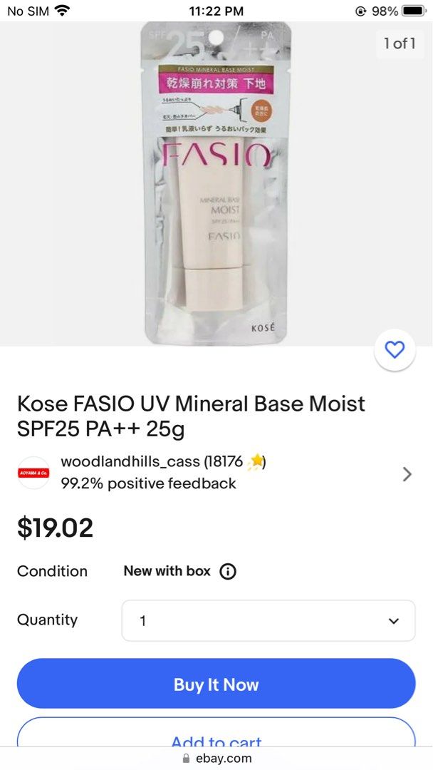 Kose Fasio Mineral Base Moist Primer 25g on Carousell