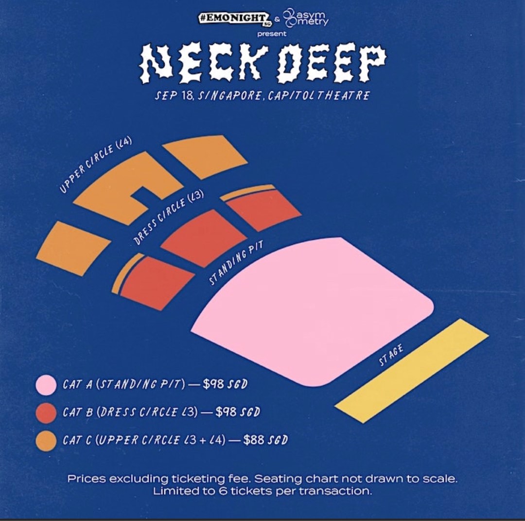 LF NECKDEEP CAT A (STANDING PIT) TICKET, Tickets & Vouchers, Event ...