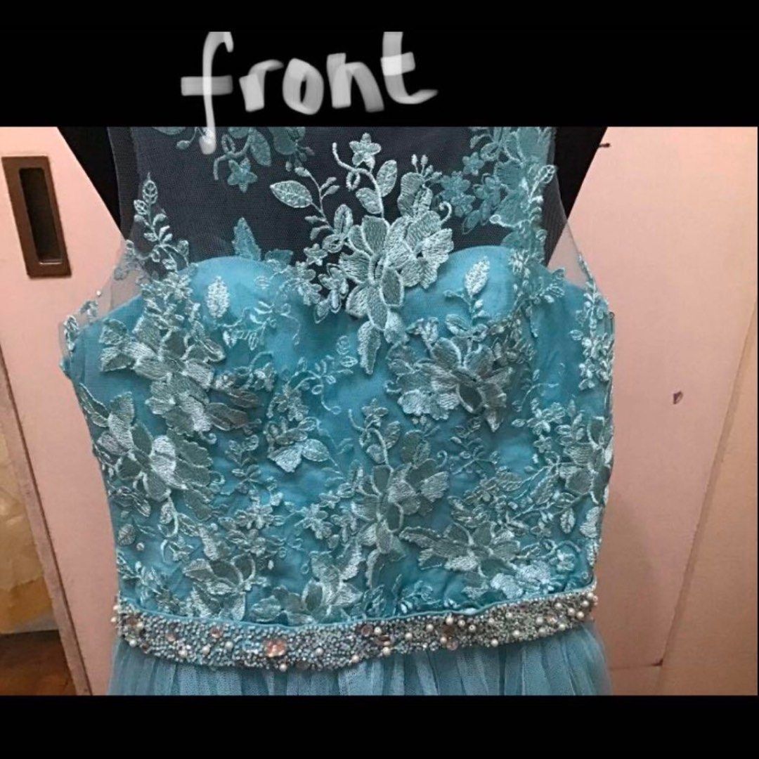 Light Blue Lace Top Prom Dress, Women's Fashion, Dresses & Sets ...