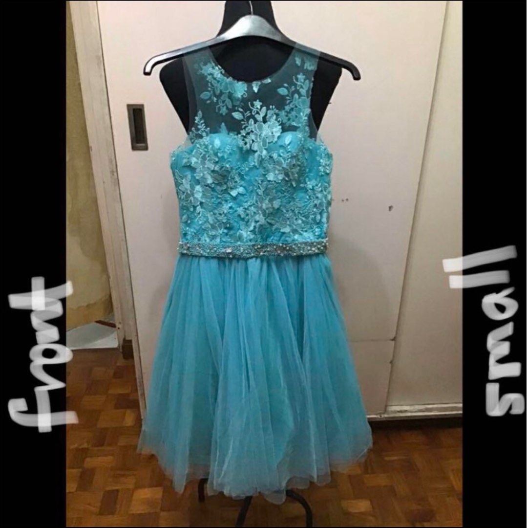 Light Blue Lace Top Prom Dress, Women's Fashion, Dresses & Sets ...