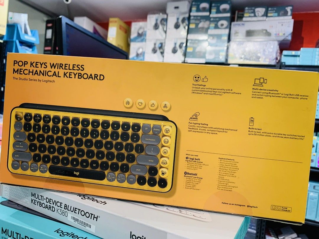 Logitech POP KEYS Mechanical Wireless Keyboard Bluetooth Logi Bolt ...