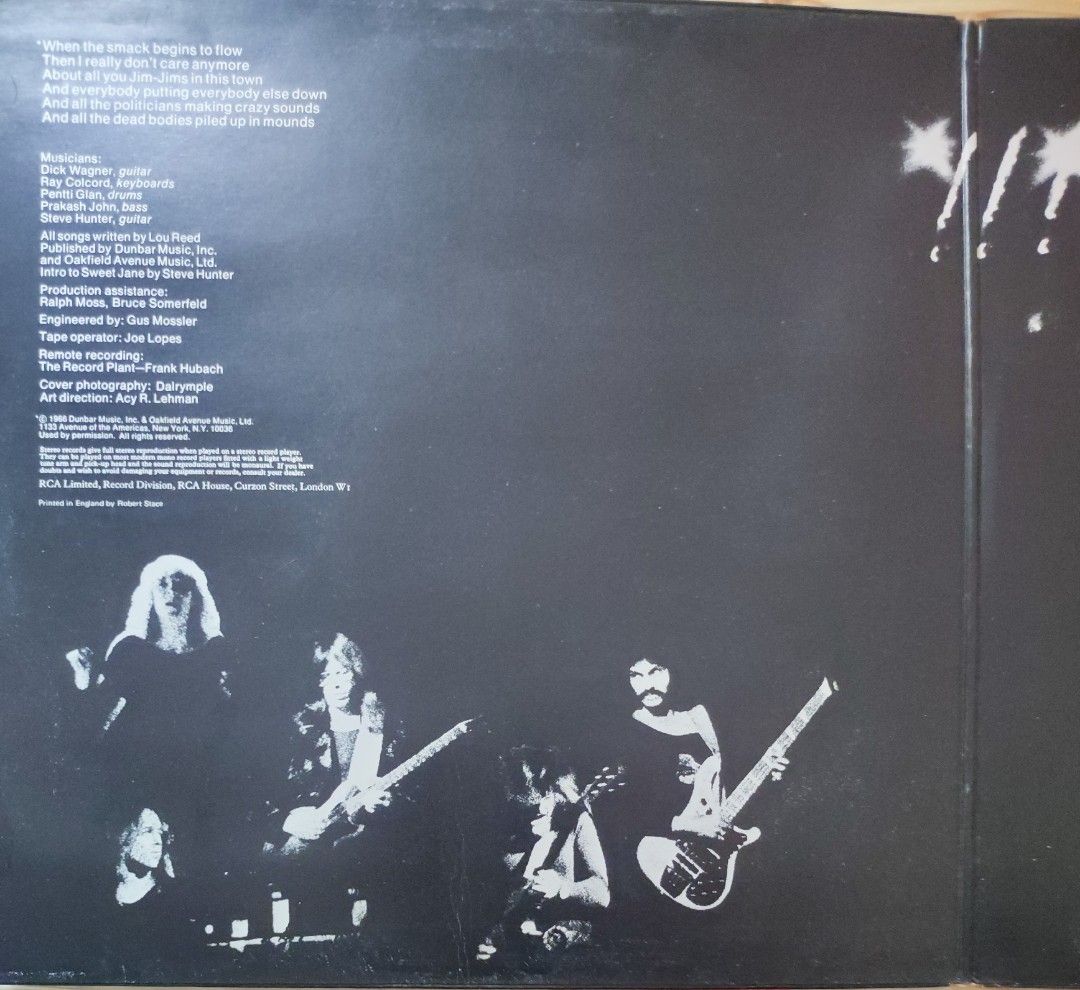 Lou Reed - Rock 'n' Roll Animal[LP], Hobbies & Toys, Music & Media, Vinyls on Carousell