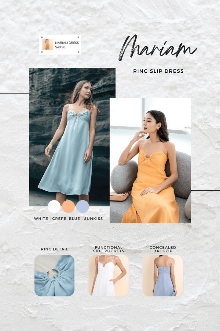 MARIAM RING SLIP DRESS IN WHITE, Women's Fashion, Dresses & Sets ...