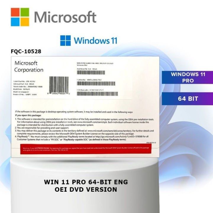 Microsoft Windows 11 PRO 64 BIT OEM DVD With Activation Key, 56% OFF