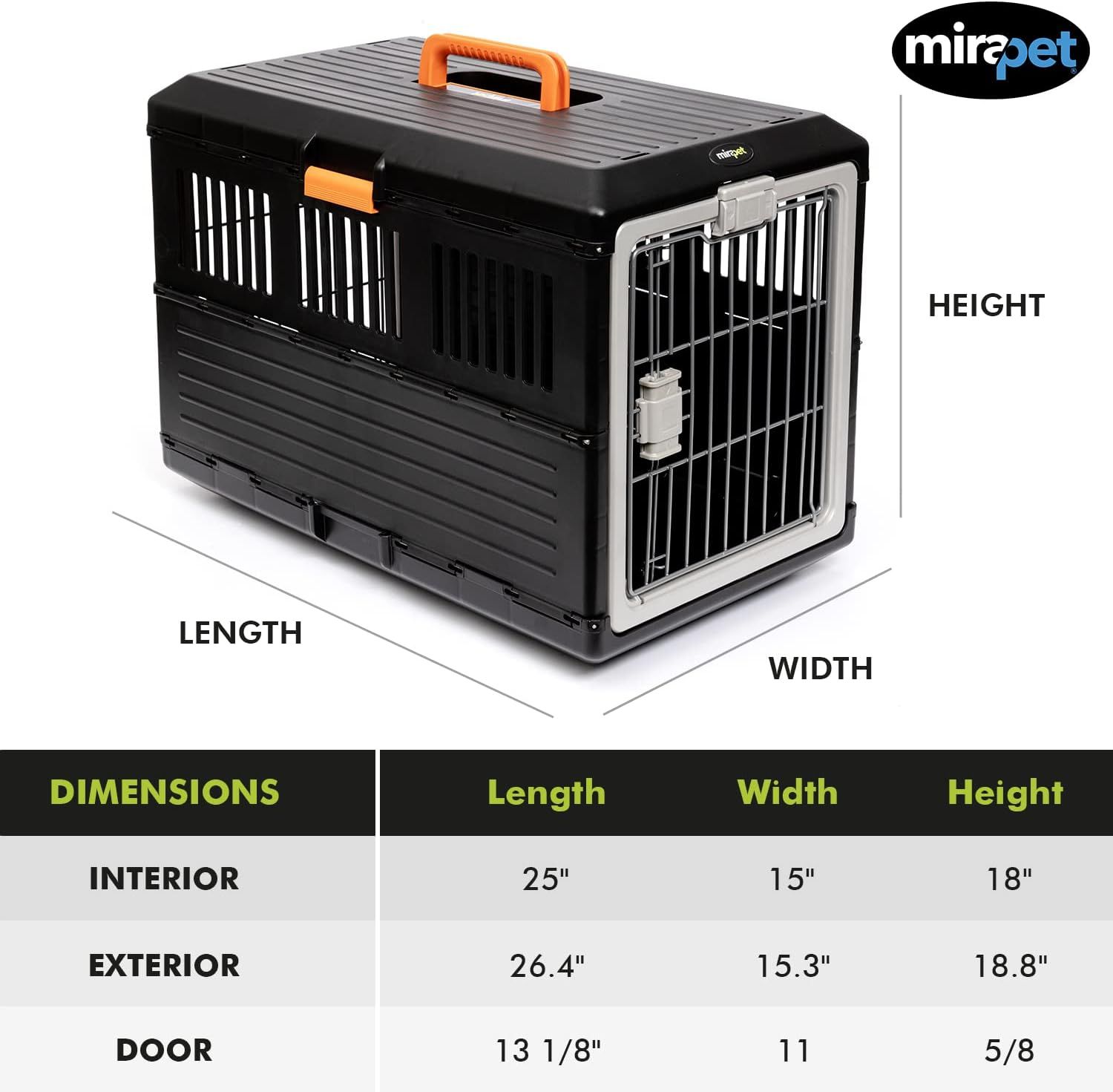 Mirapet USA Pet Carrier & Crate 27" - Premium Collapsible Design for ...