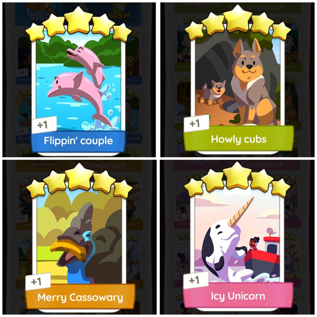 Monopoly Go Flippin Couple Howly Cubs Merry Cassowary Icy Unicorn ...