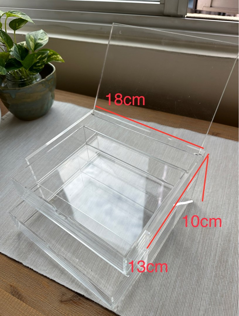 MUJI Acrylic Flip Top Box - 2 Drawers - Narrow, Furniture & Home Living ...