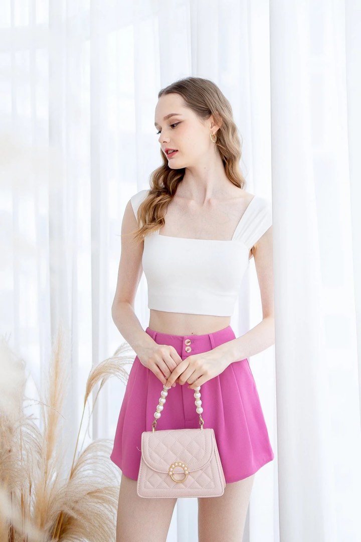 Neonmello Gabe Ribbed Crop Top In White, Women's Fashion, Tops ...