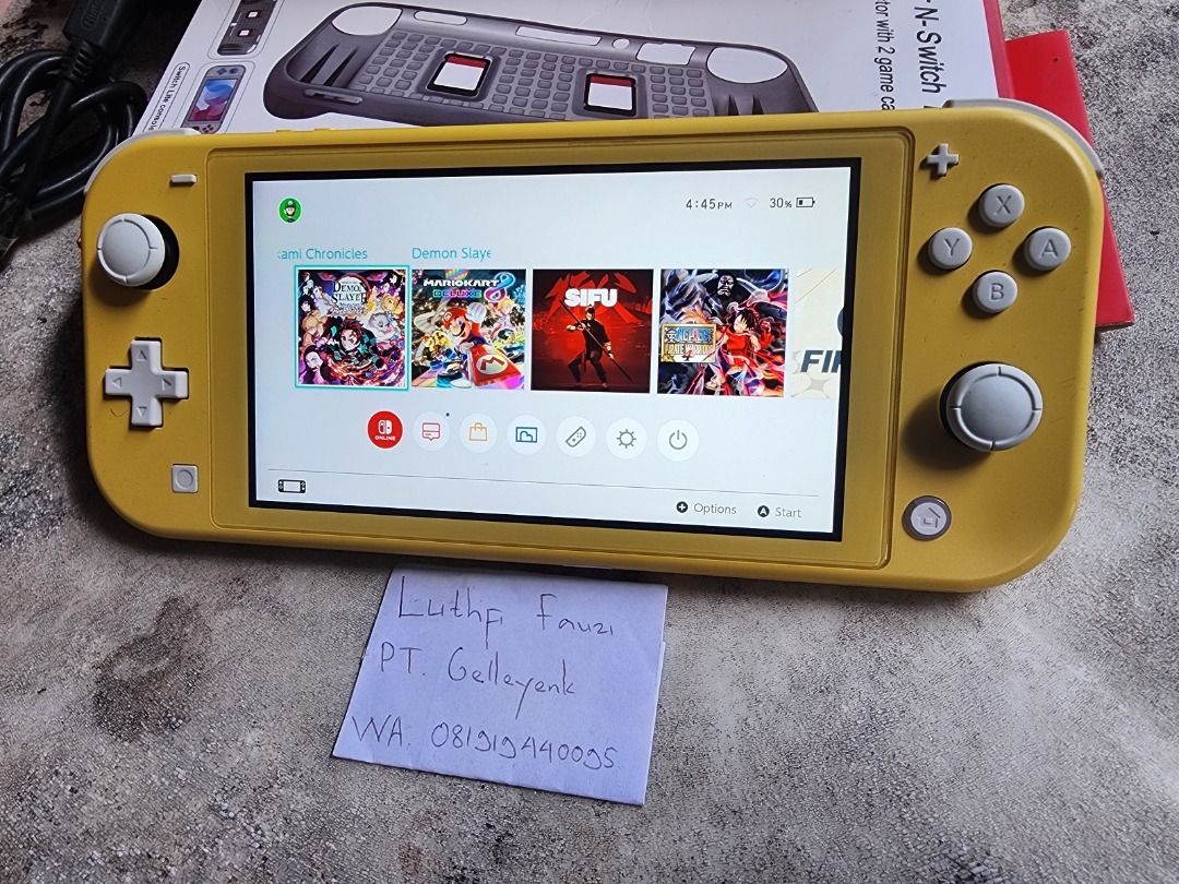 Nintendo Switch Lite CFW Atmos Yellow Fullset 128GB 01, Video Game, Konsol di Carousell