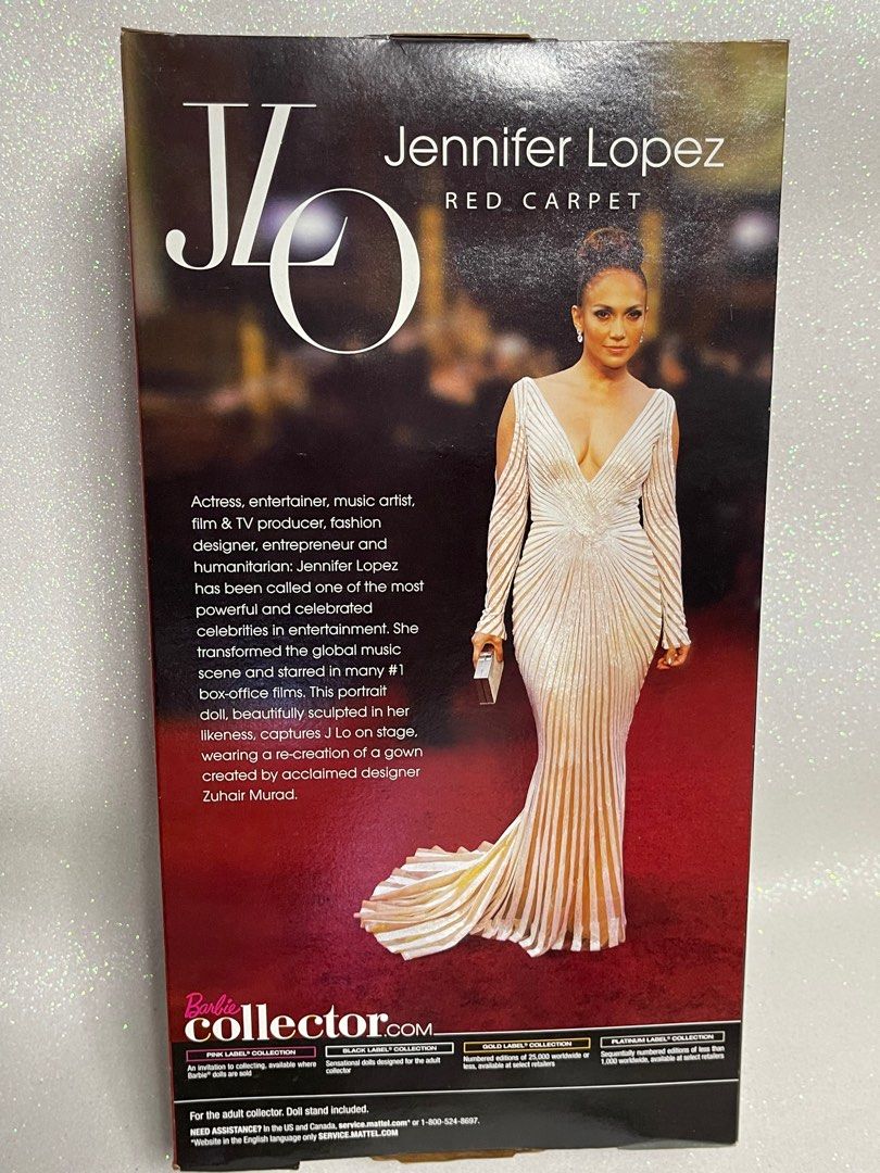 NRFB JLo Jennifer Lopez Barbie Red Carpet doll, Hobbies & Toys, Toys ...