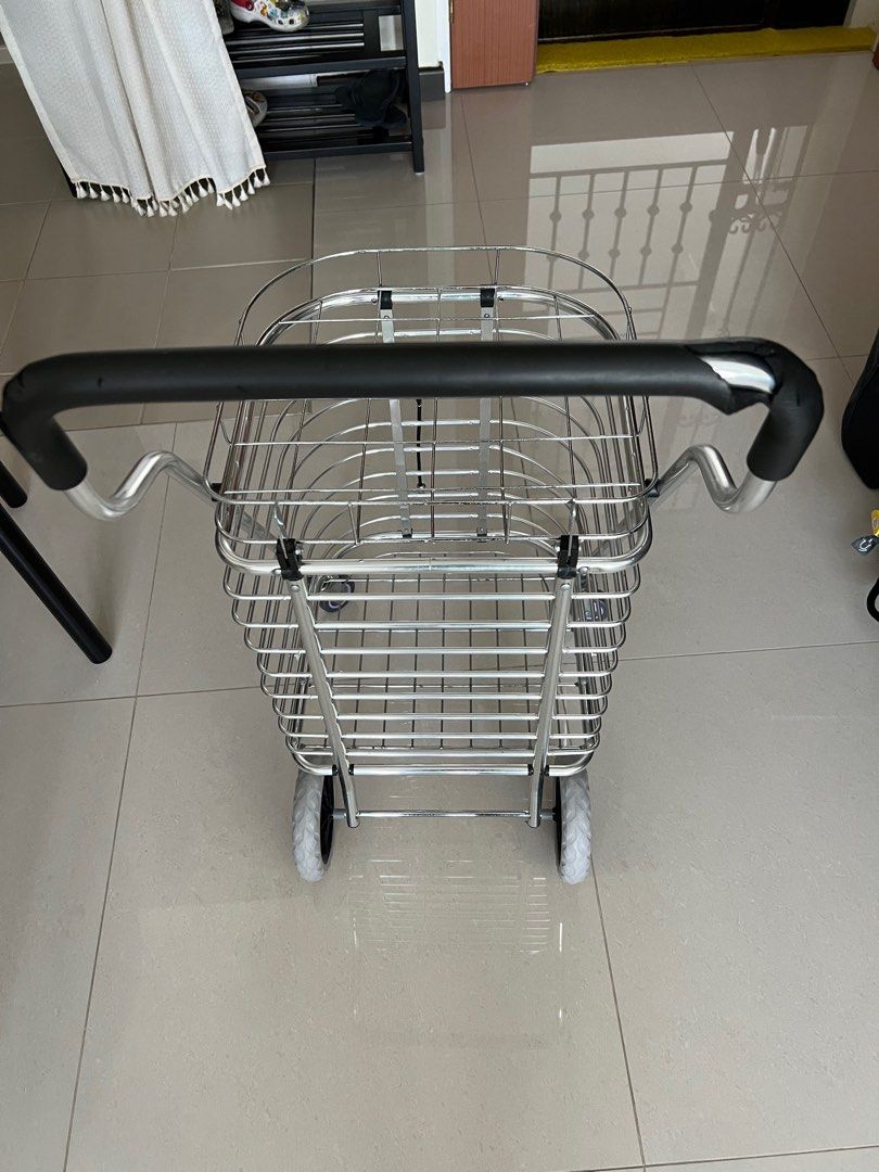 NTUC Stainless Steel Shopping Trolley, Hobbies & Toys, Travel, Travel ...