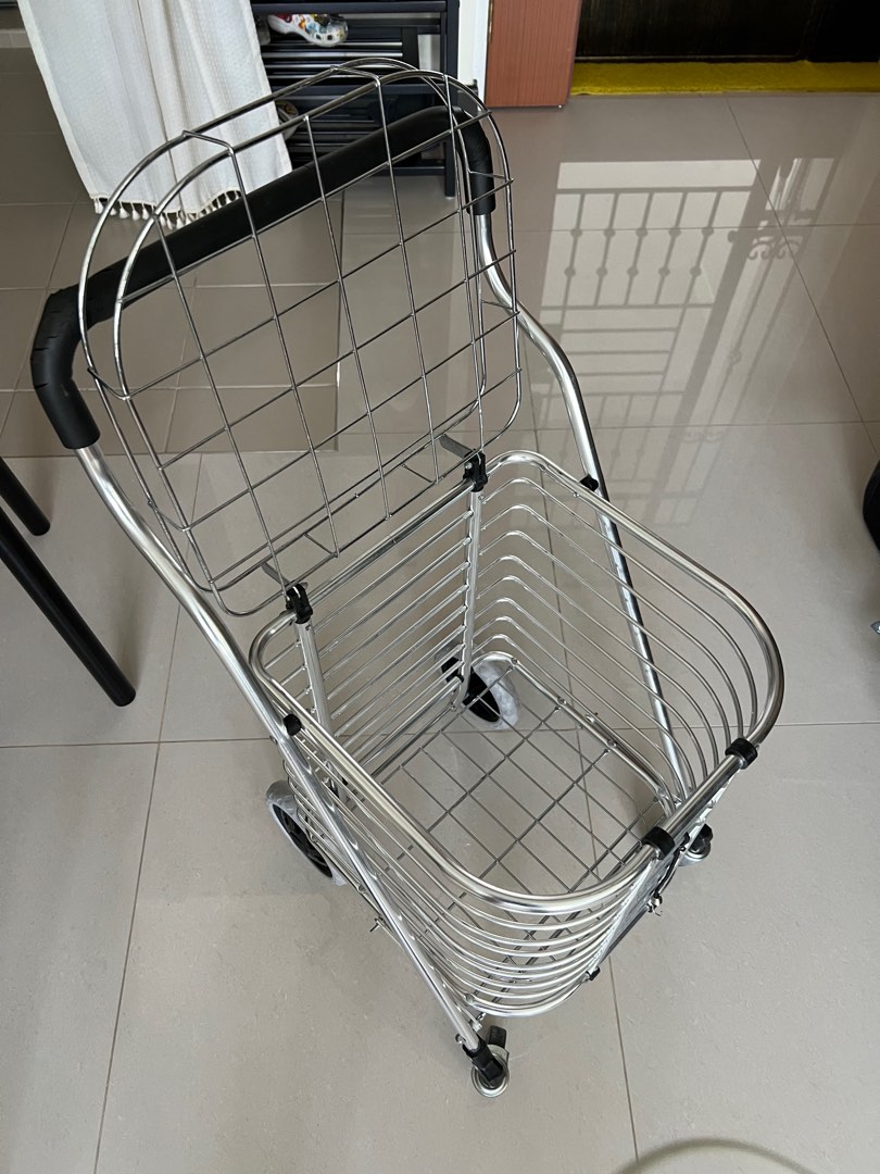 NTUC Stainless Steel Shopping Trolley, Hobbies & Toys, Travel, Travel ...