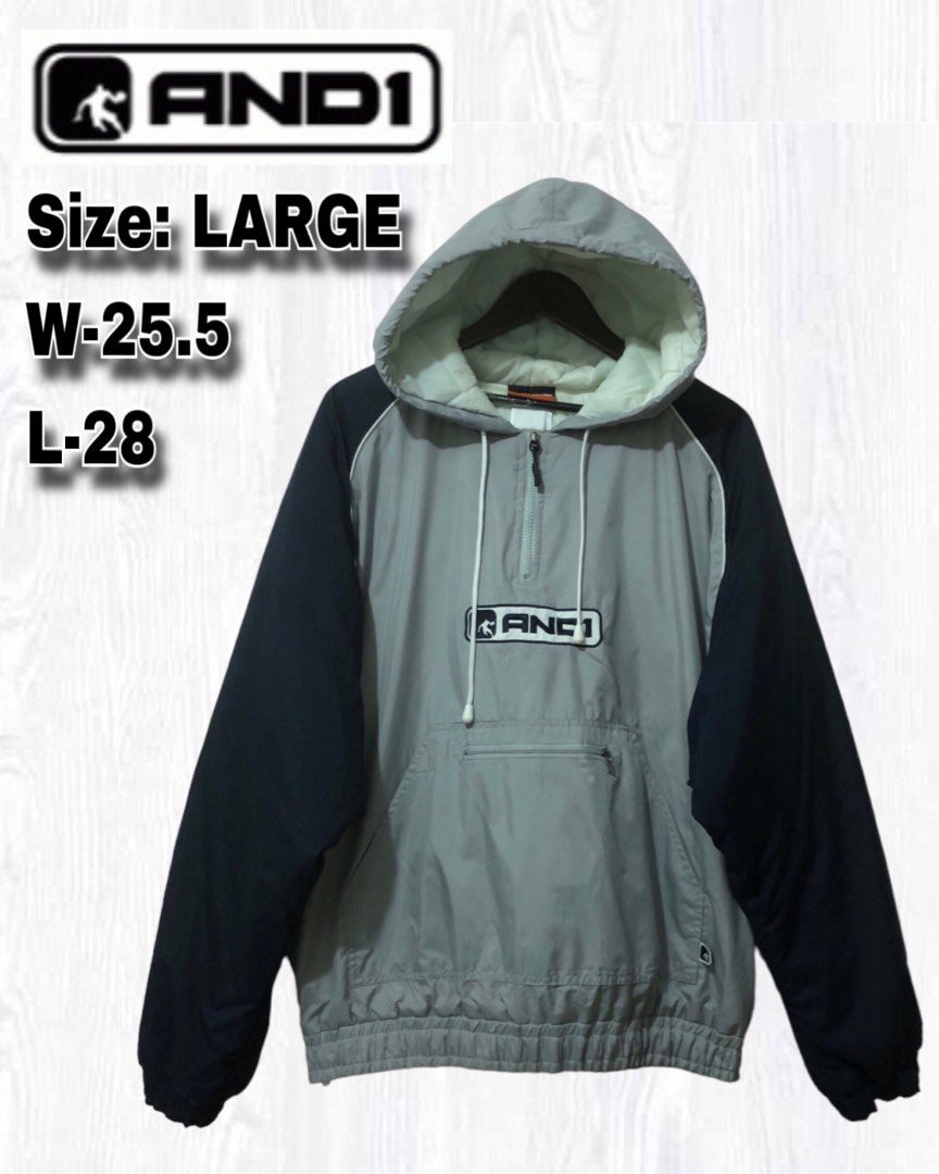 Original AND1 Quilted Jacket With Kangaroo Pocket on Carousell