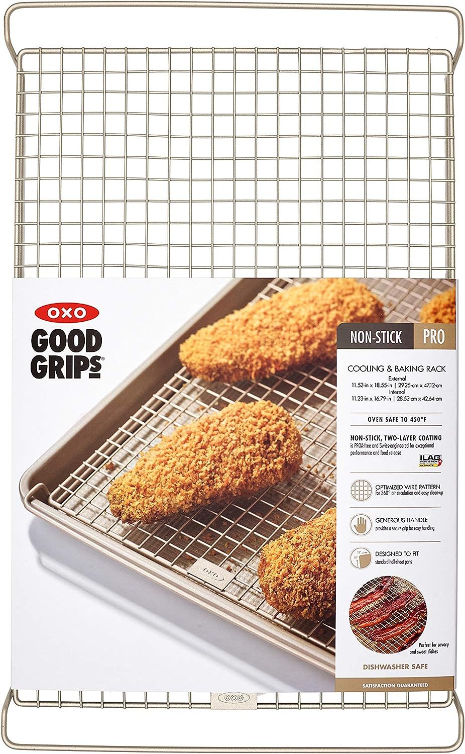 OXO Good Grips Non-Stick Pro Cooling Rack and Baking Rack,Metal ...