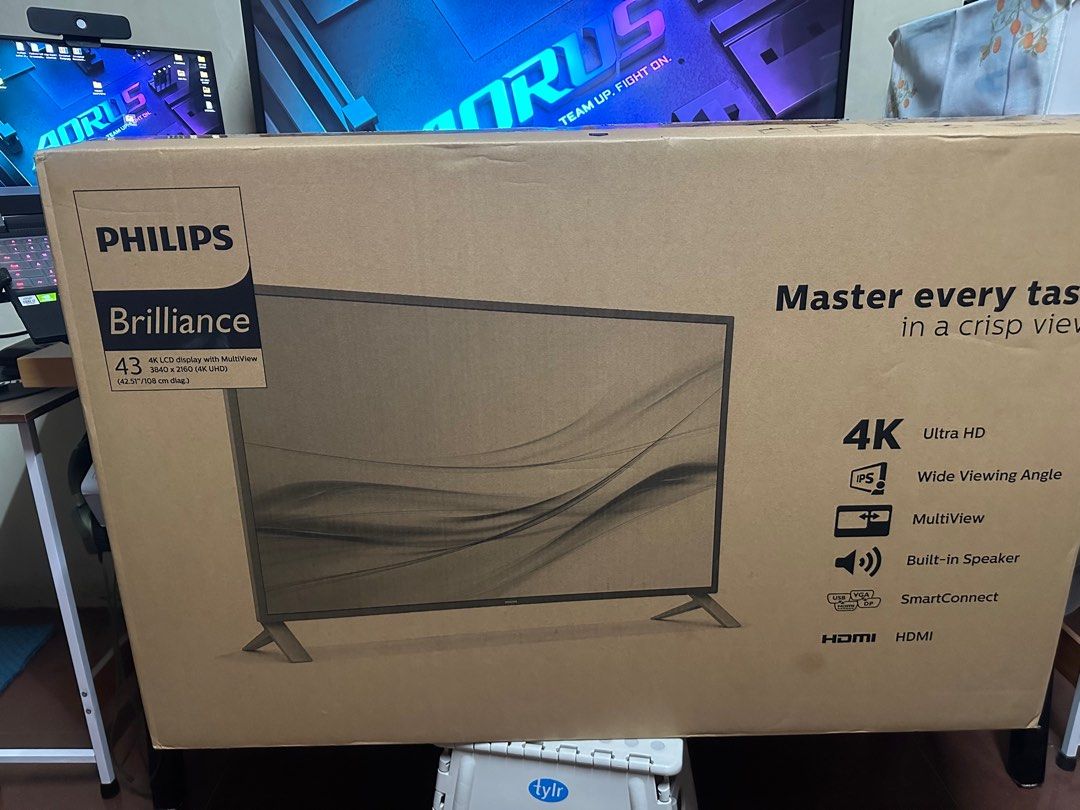 Philips 438P1 43" 4k Ultra HD Monitor with Multiview, IPS Panel ...