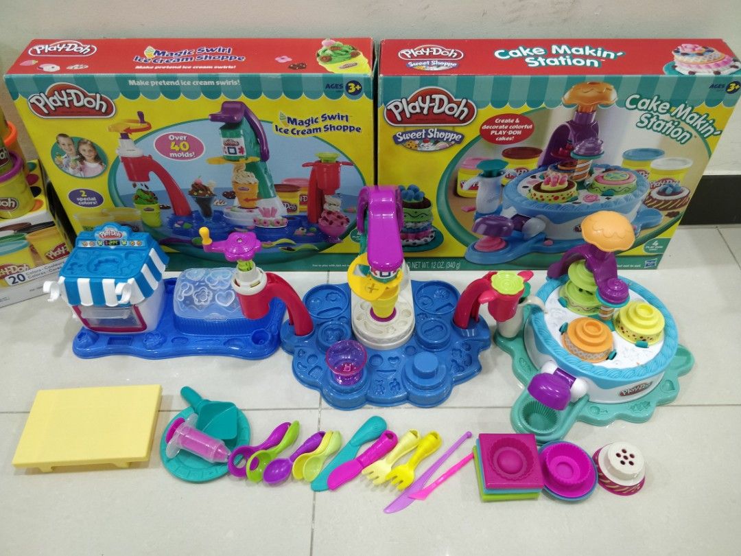 Playdoh Cake Making Station & Magic Swirl Ice Cream Shoppe & Sweet ...