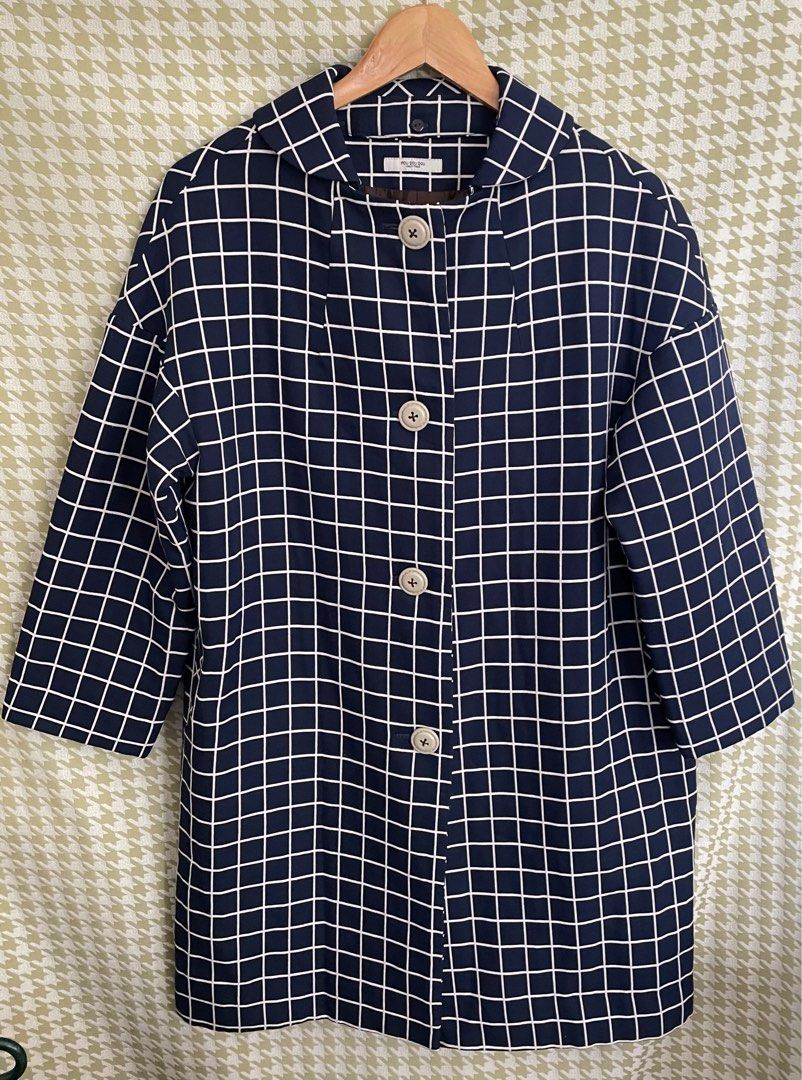 Pou Dou Dou Window Pane Coat on Carousell