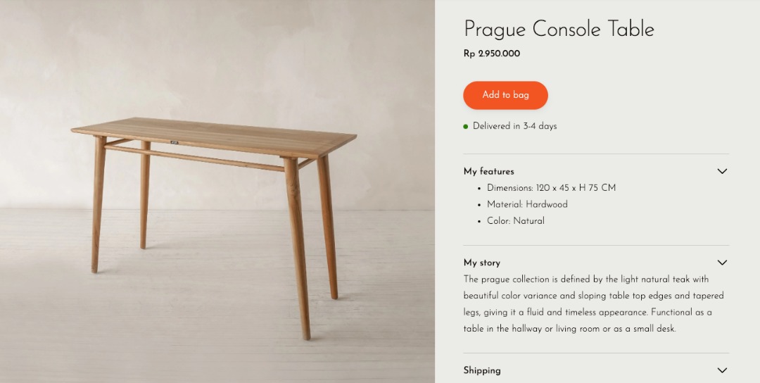 Prague Console Table by Elements Concept, Furniture & Home Living, Furniture, Tables & Sets on ...
