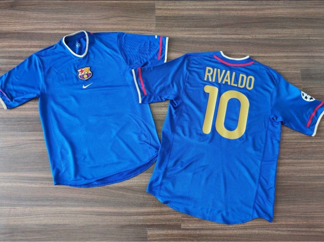 RARE #10 Rivaldo Barcelona 2001 third soccer/football jersey/kit rare ...