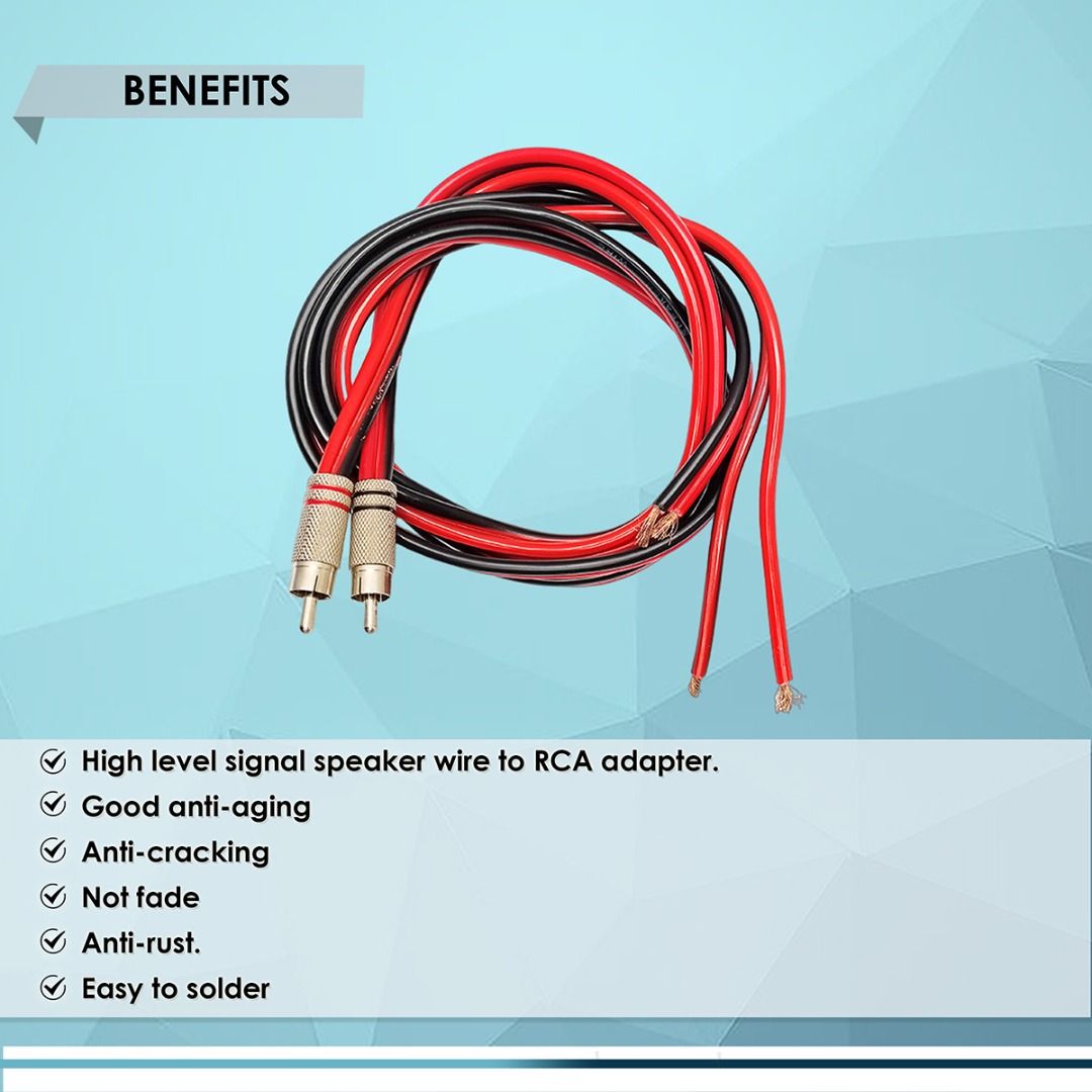 Rca Male Connector To Speake Wire Adapter Bare Wire Open End 14 Awg Speaker Wire Heavy Duty