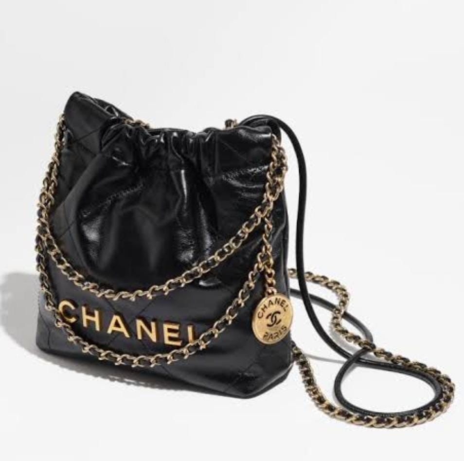 Ready Chanel C22 miniblack GHW full set with ori rec 2023, Barang Mewah ...