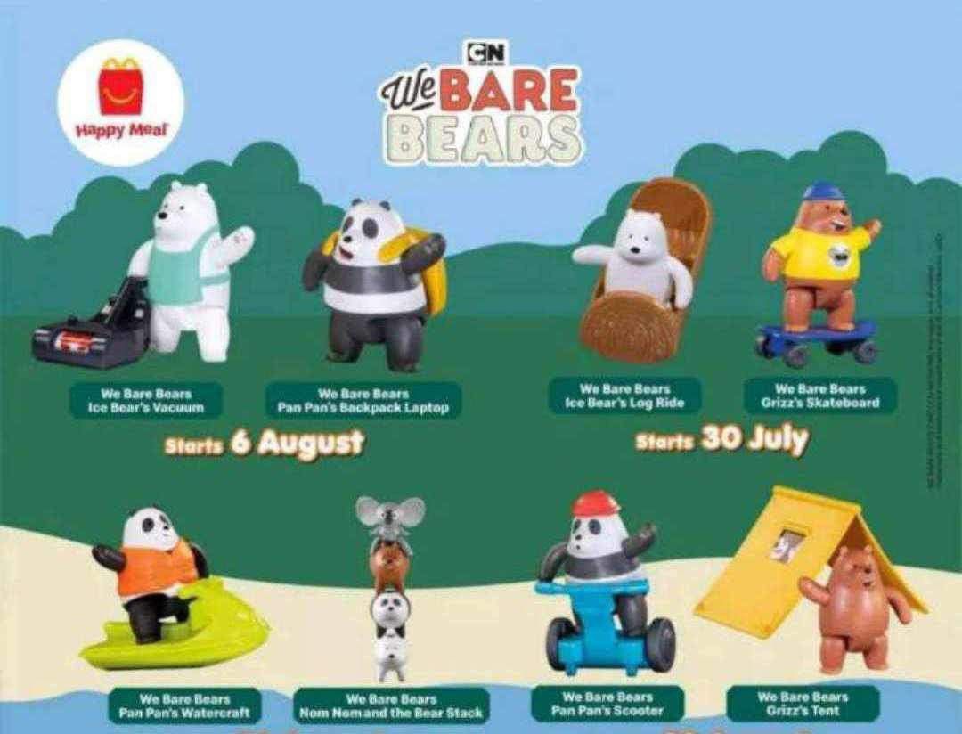 (READY STOCK!!!) Mcd Mcdonald's Happy Meal Toys WE BARE BEARS Cartoon ...