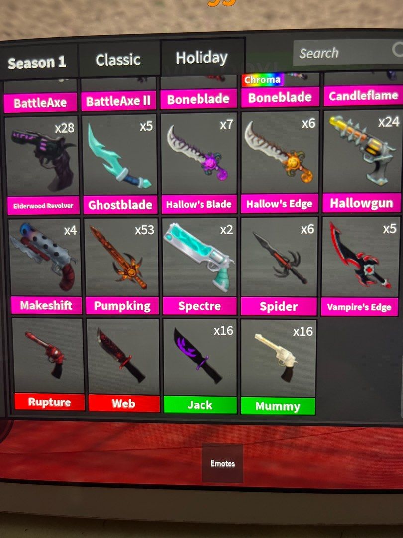 Roblox murder mystery 2 mm2 weapons godlys inventory, 電子遊戲, 電子遊戲, 其他 ...