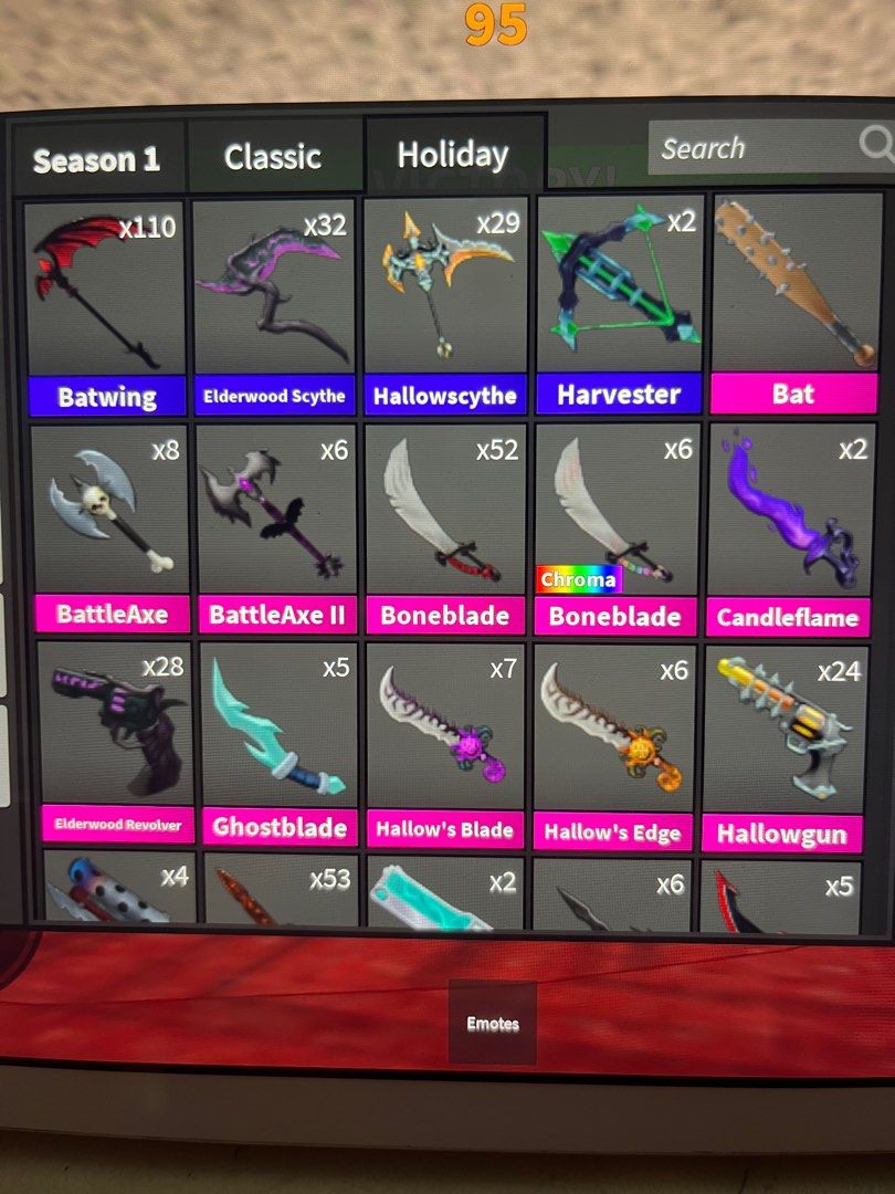 Roblox murder mystery 2 mm2 weapons godlys inventory, 電子遊戲, 電子遊戲, 其他 ...