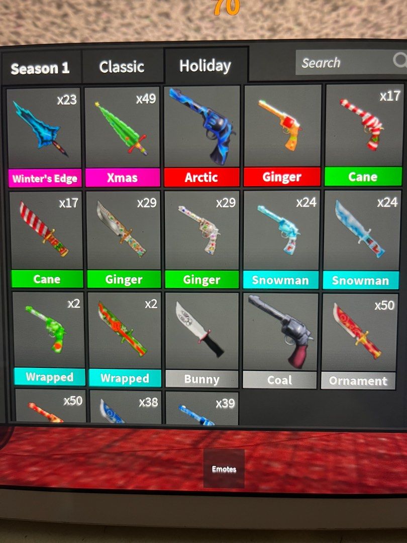 Roblox murder mystery 2 mm2 weapons godlys inventory, 電子遊戲, 電子遊戲, 其他 ...