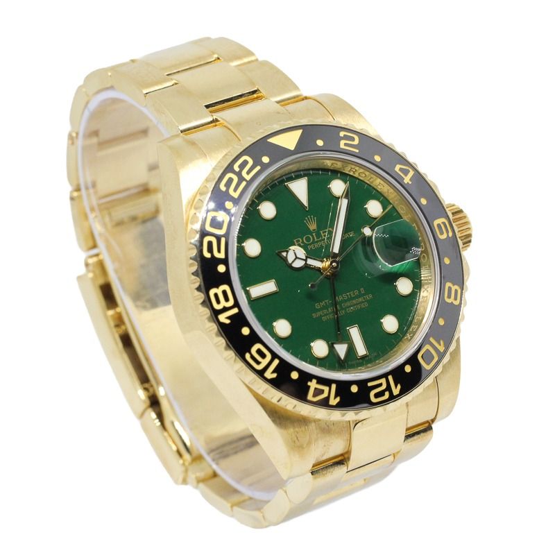 Rolex 116718LN GMT Master II Yellow Gold Jade Dial, Luxury, Watches on ...