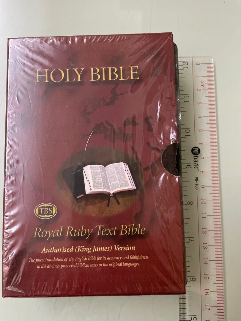 Royal Ruby Text Bible, Authorised King James Version, Calfskin Leather ...