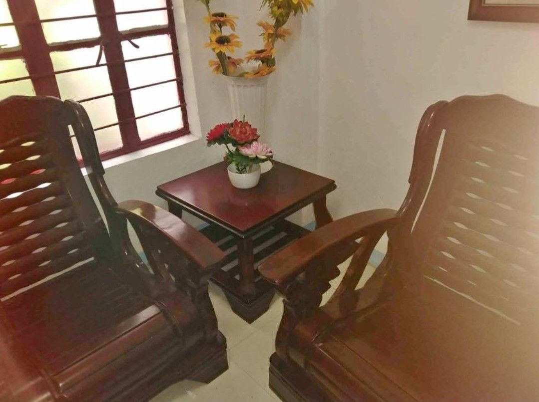 Sala wooden set, Furniture & Home Living, Furniture, Sofas on Carousell