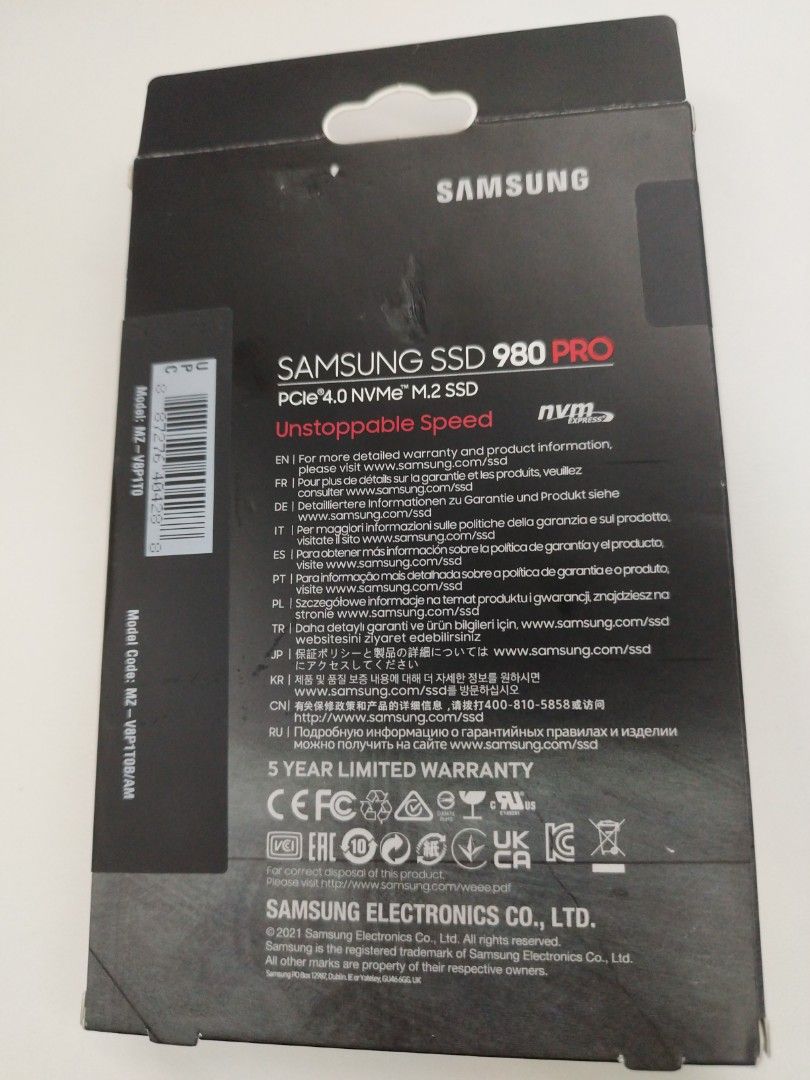 Samsung 980 pro, Computers & Tech, Parts & Accessories, Hard Disks ...