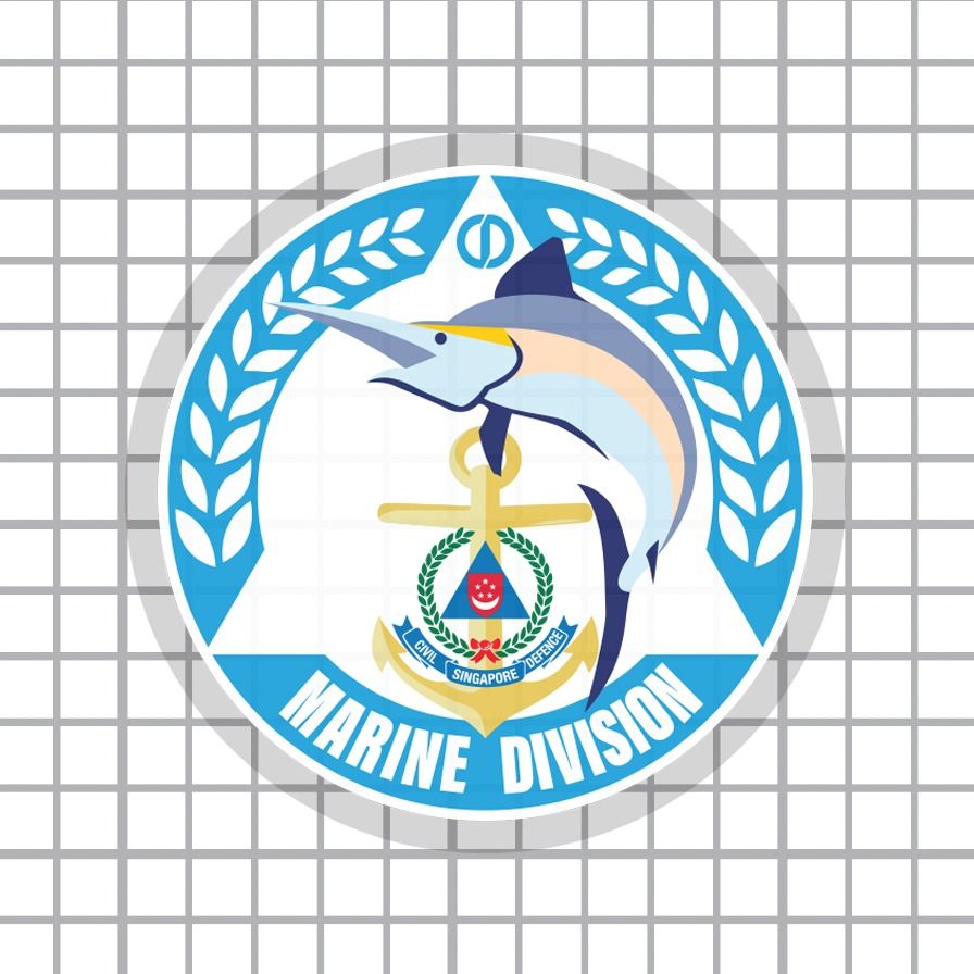 In Stock :) SCDF : Marine Division Static Cling Decals . 11cm diameter ...