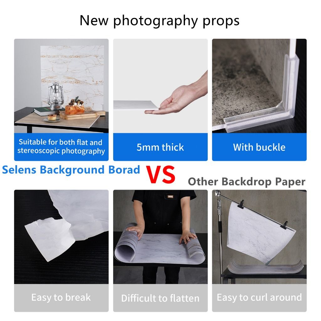 Selens Background Board for Photoshoot 60x60cm Studio Photo Backdrop ...