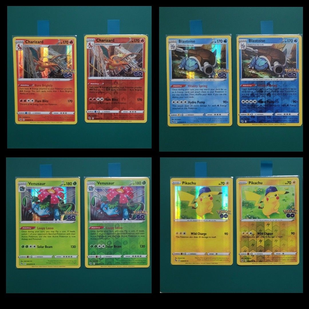 [SET] Holo + Reverse Holo Pokemon Starter Cards (Charizard, Venusaur ...