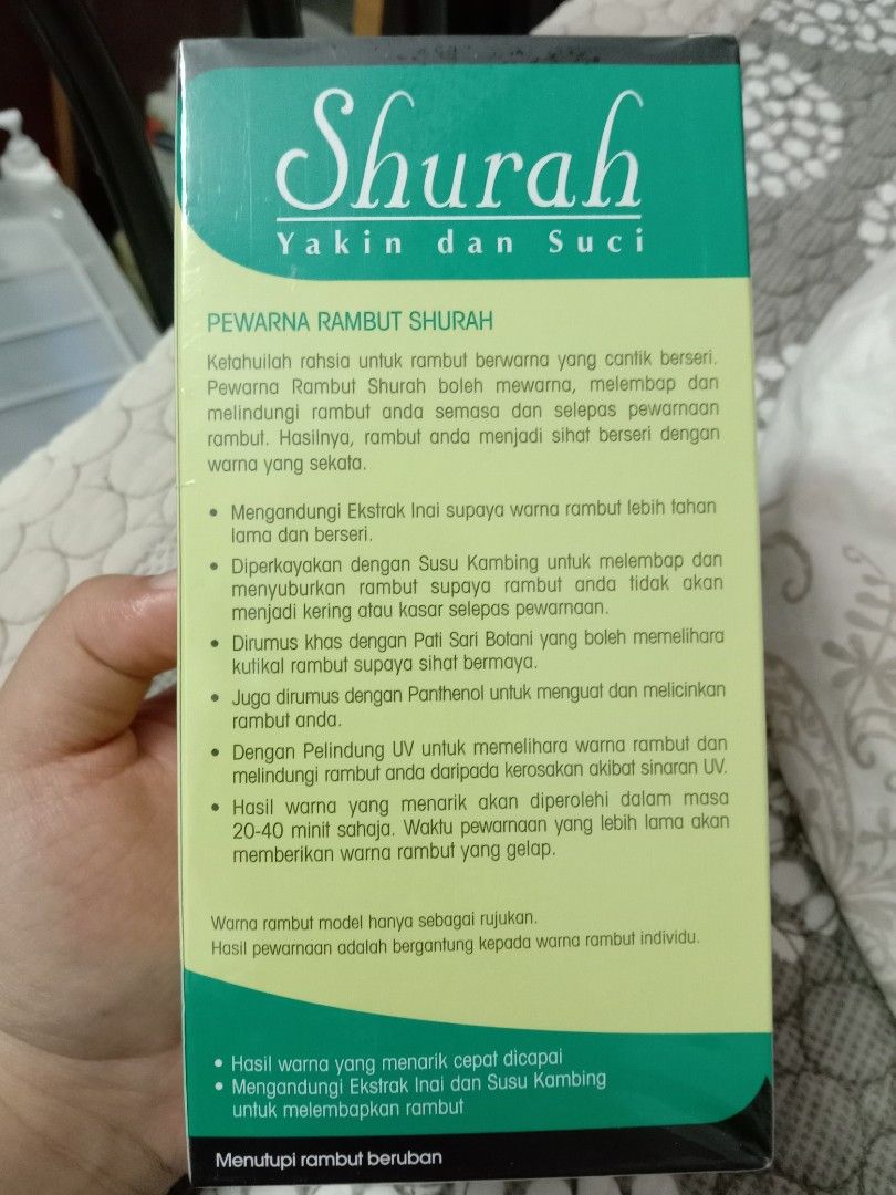 SHURAH PEWARNA RAMBUT HAIR COLORING, Beauty & Personal Care, Hair on ...