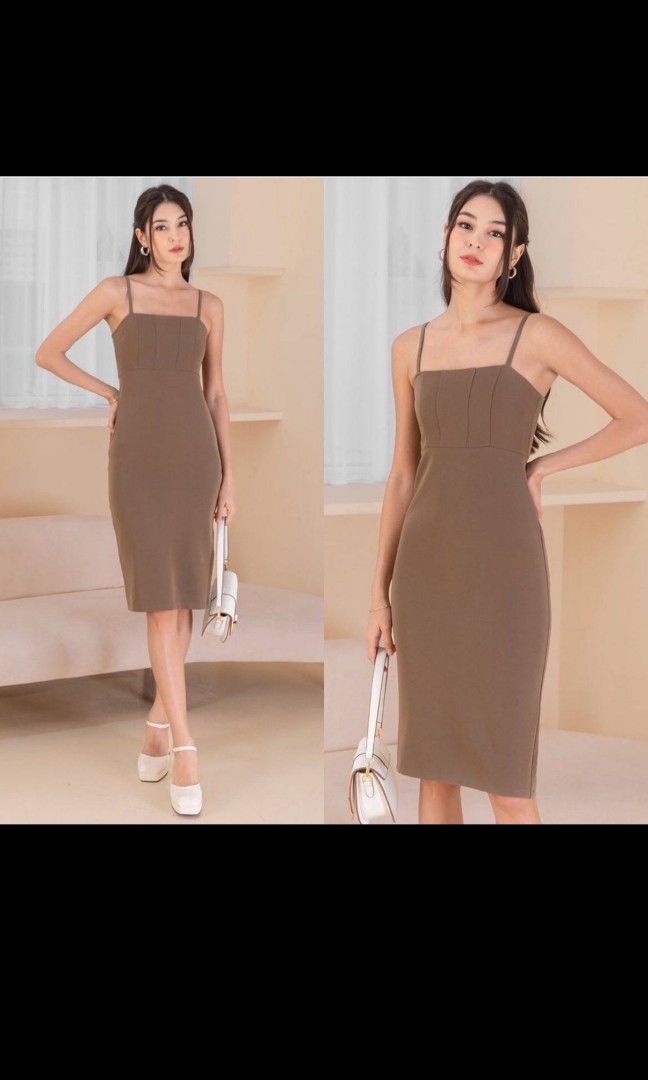SSD Lorna Dress (Tan), Women's Fashion, Dresses & Sets, Dresses on ...