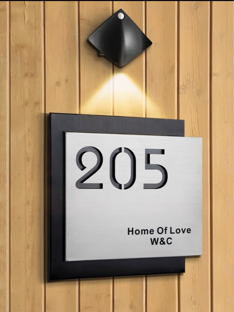 Stainless steel Door Signage/ Custom Door sign/ house unit number ...