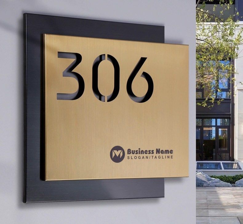 Stainless steel Door Signage/ Custom Door sign/ house unit number ...