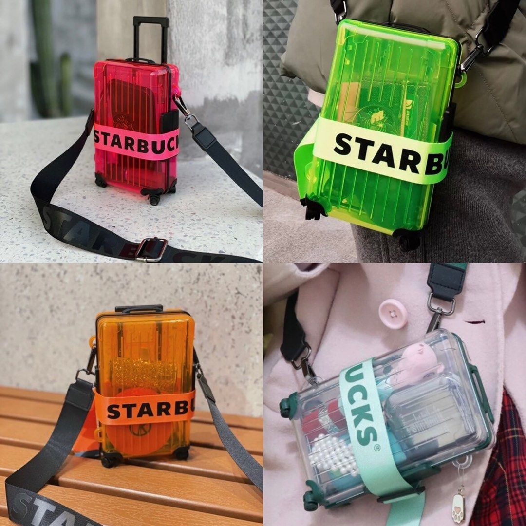 Starbucks Mini Luggage Bag in Red Transparent, Hobbies & Toys ...
