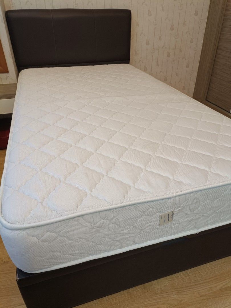 Super single bed with storage, Furniture & Home Living, Furniture, Bed ...