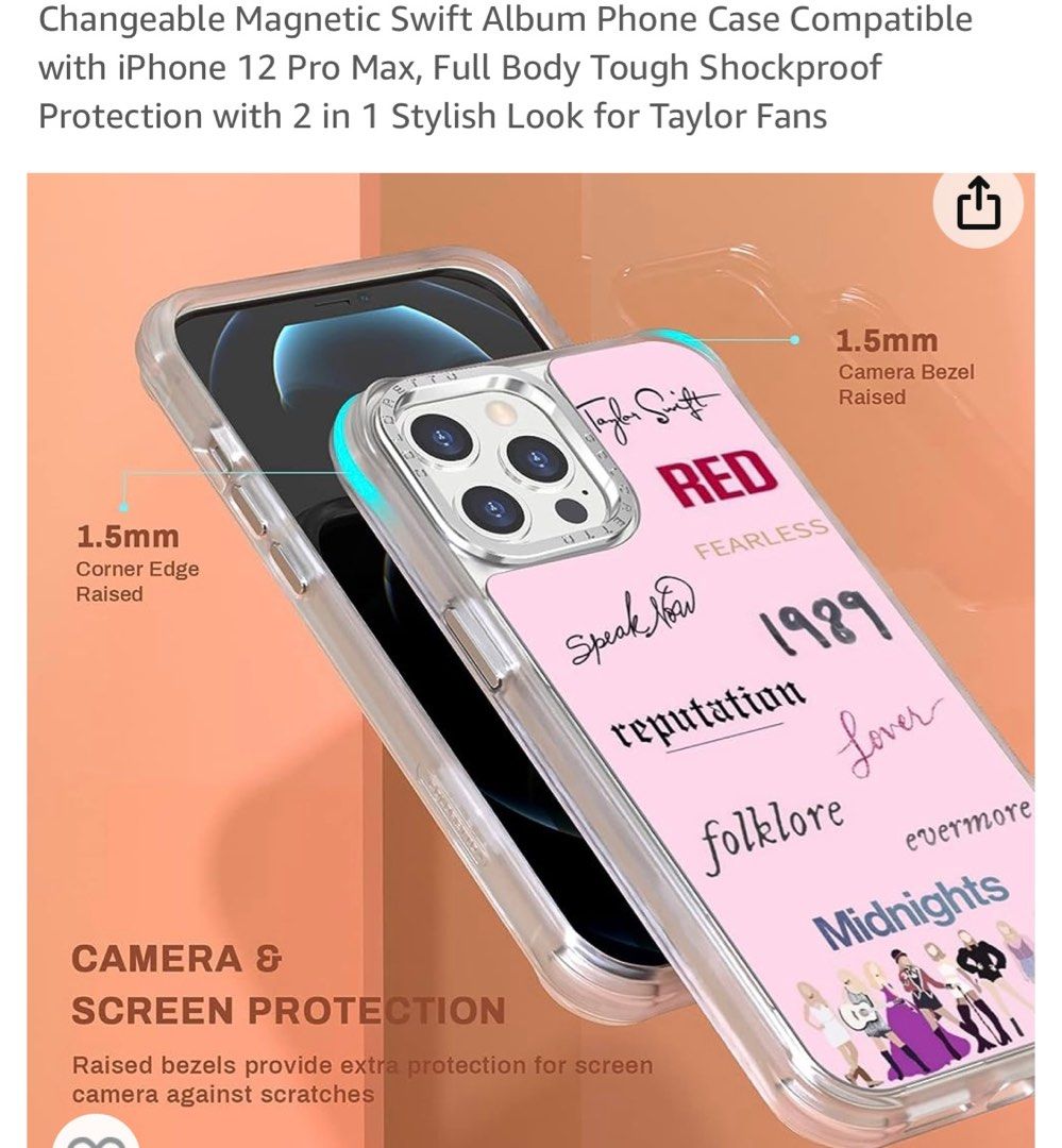 Taylor swift case iphone 12 pro max, Mobile Phones & Gadgets, Mobile & Gadget Accessories, Cases ...