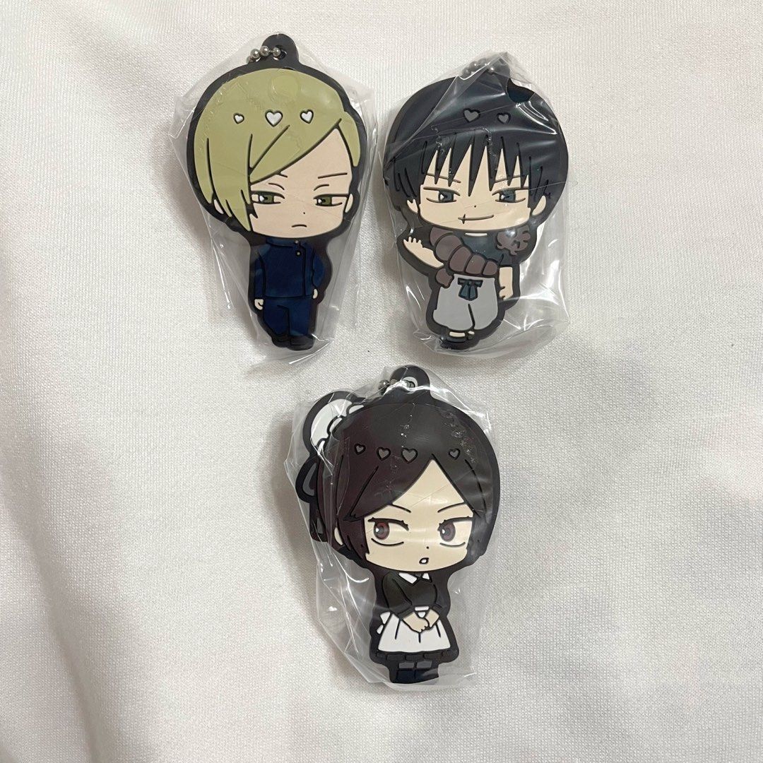 toji fushiguro, nanami kento, kuroi gachapon rubber straps (jujutsu ...