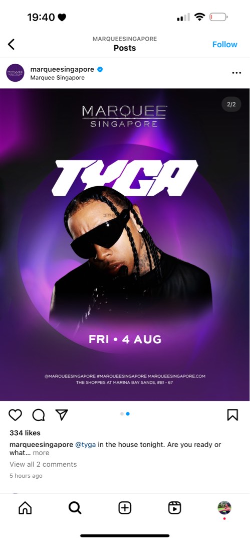 tyga marquee tickets, Tickets & Vouchers, Event Tickets on Carousell
