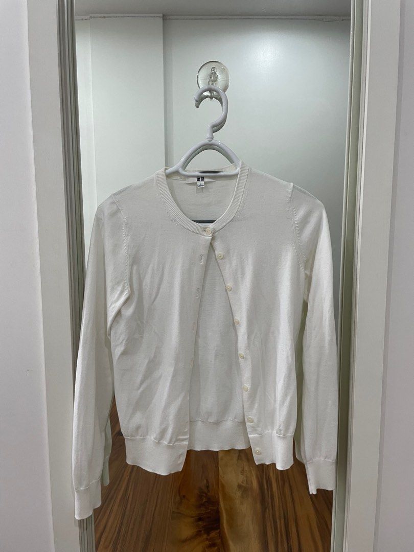 Uniqlo Cream Cardigan on Carousell
