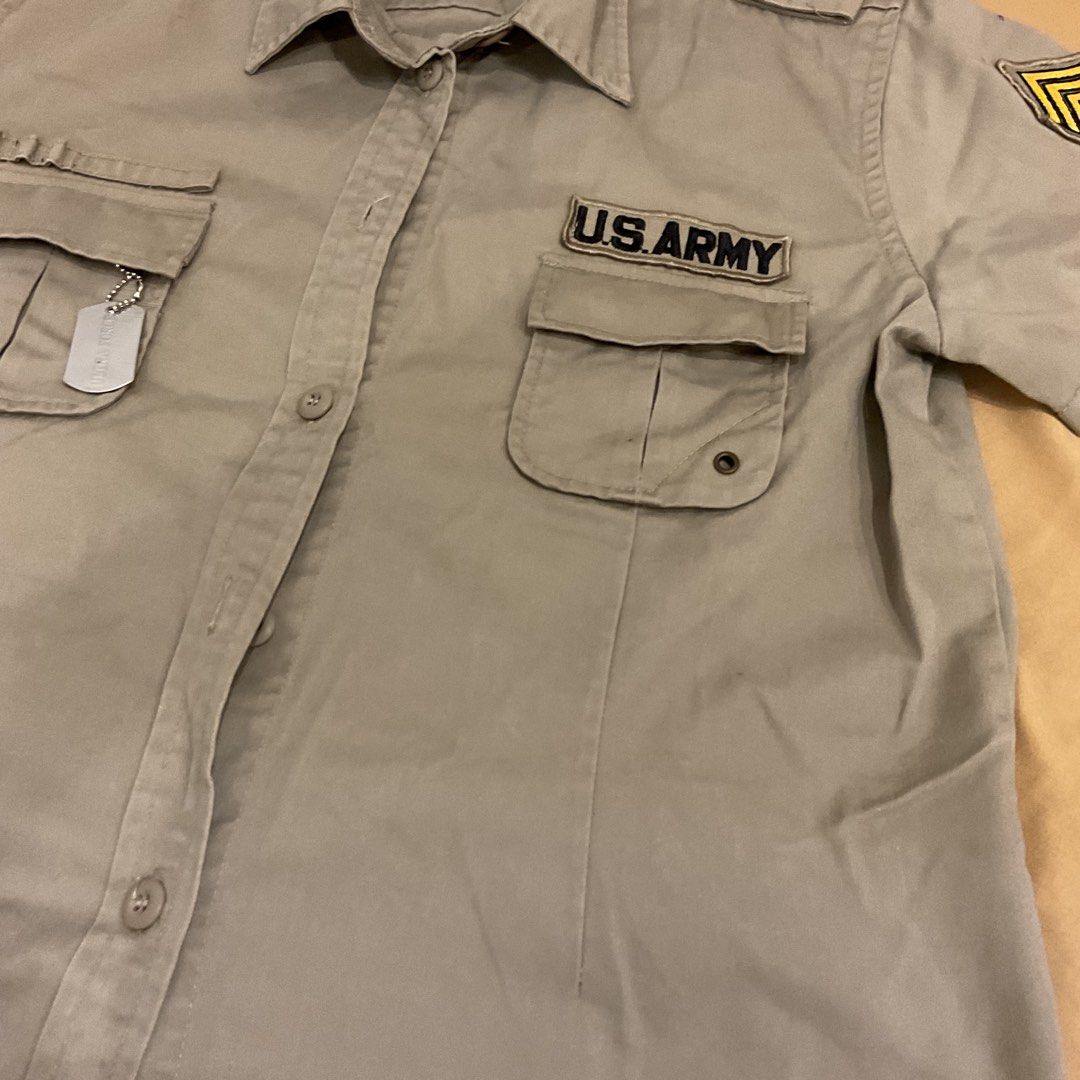 US Army Uniform with Chain, Men's Fashion, Tops & Sets, Tshirts & Polo ...