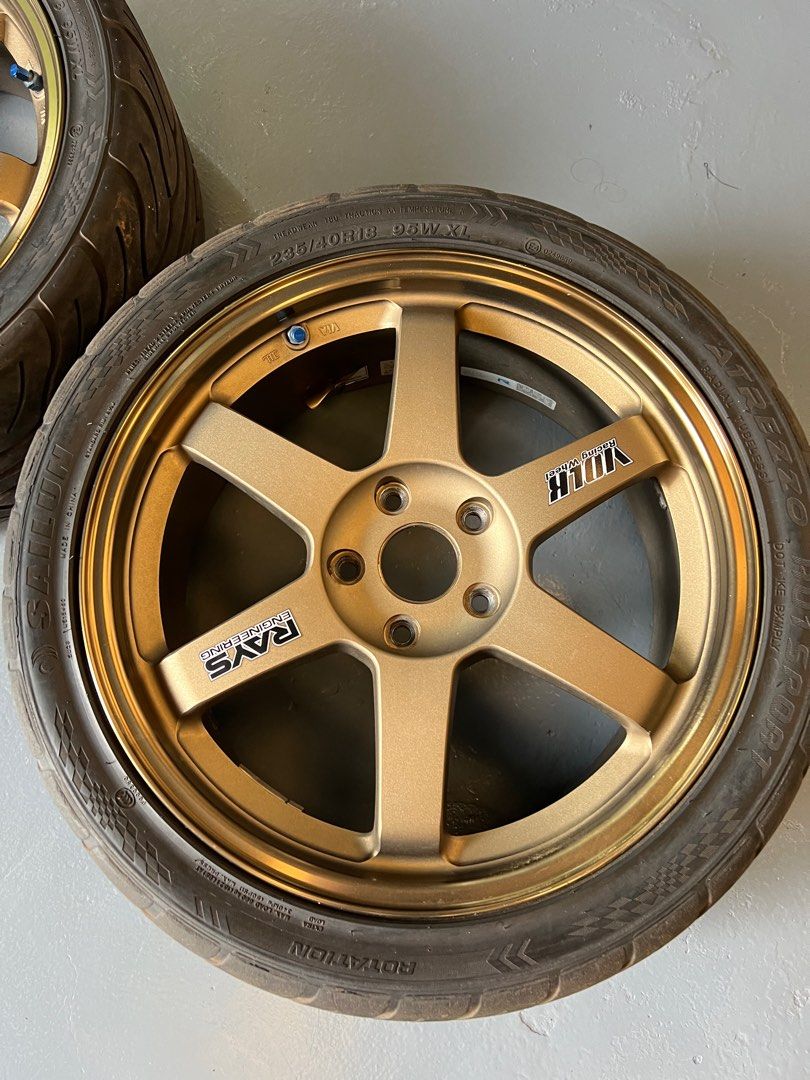 Volk rays te37 Og 18x7.5 +48 pcd 114, Car Parts & Accessories, Mags and Tires on Carousell