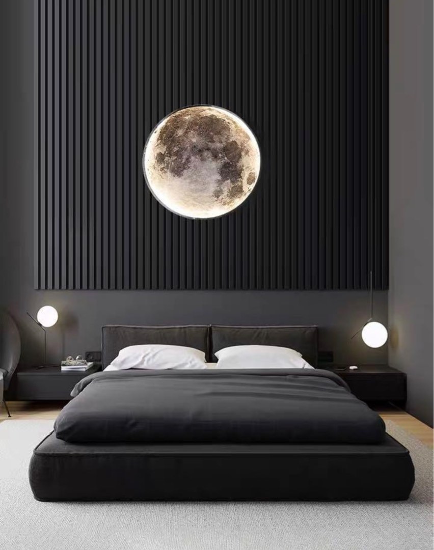 Wall Mount Moon lamp modern led lights wall decor mural lighting ...